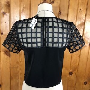 Endless Rose | Tops | Endless Rose Mesh And Leather Sleeved Top | Poshmark